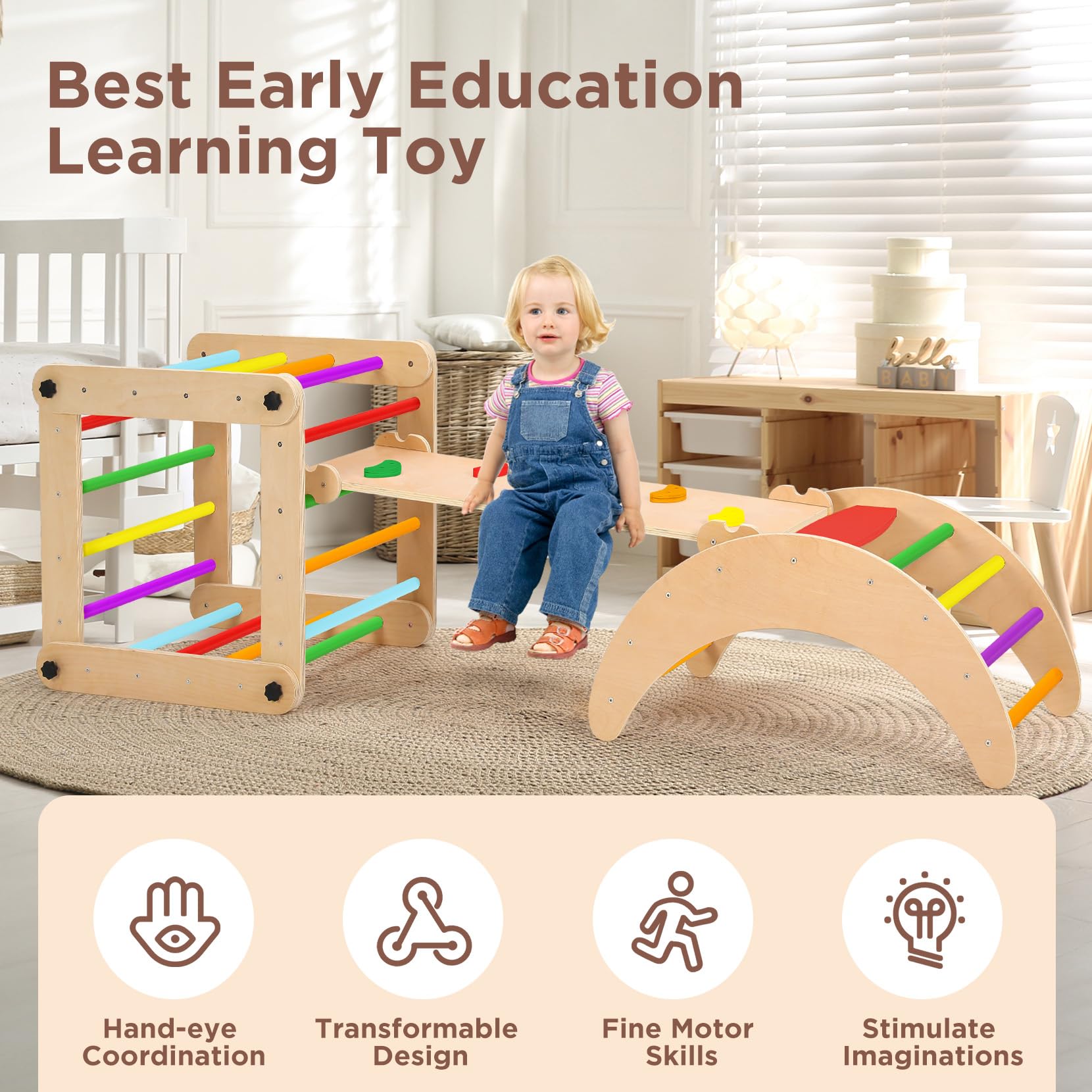 Dripex Deformable Pikler Triangle Set, Extra Large Pickler Climbing Se