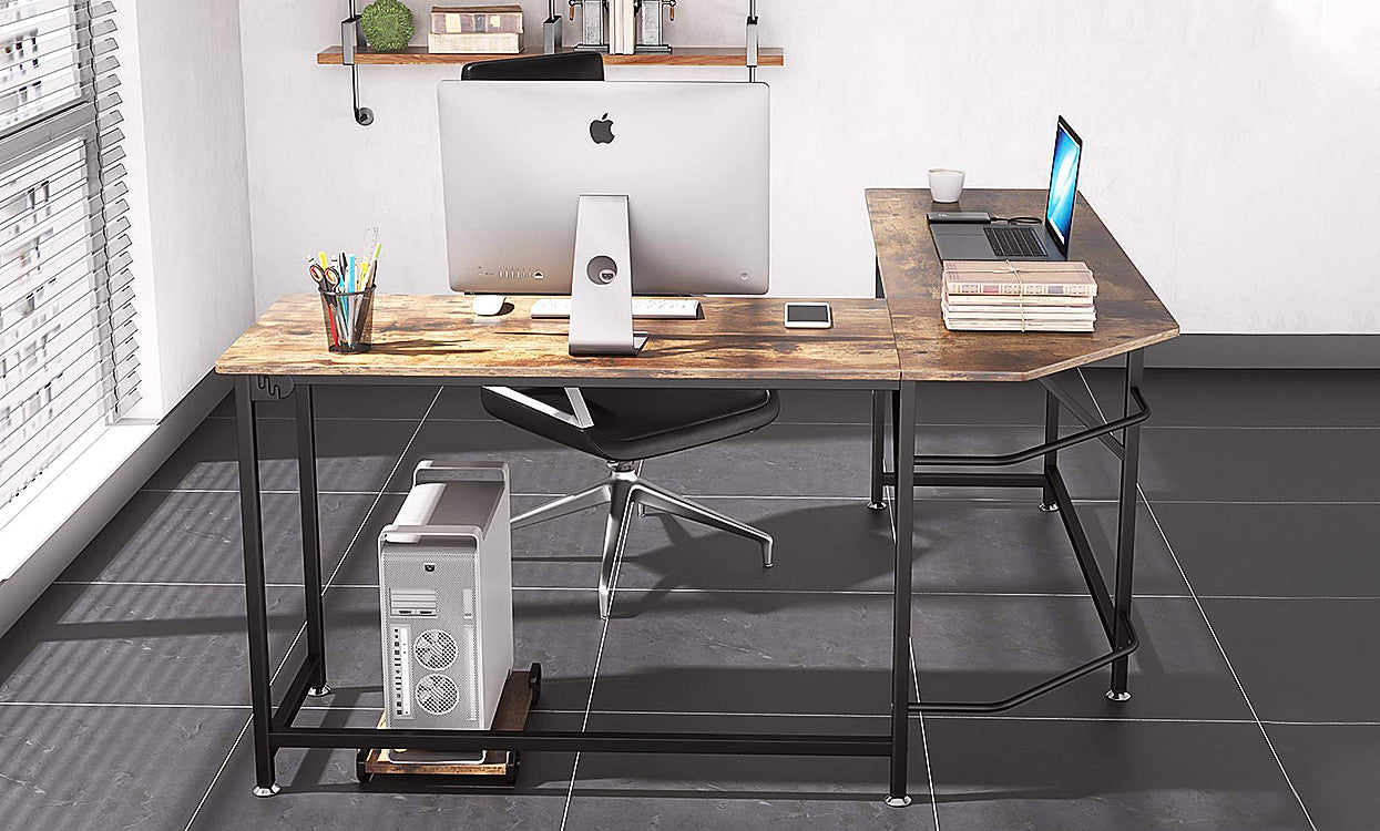 Dripex Corner Computer Desk, L Shaped Corner Gaming Desk for PC with C